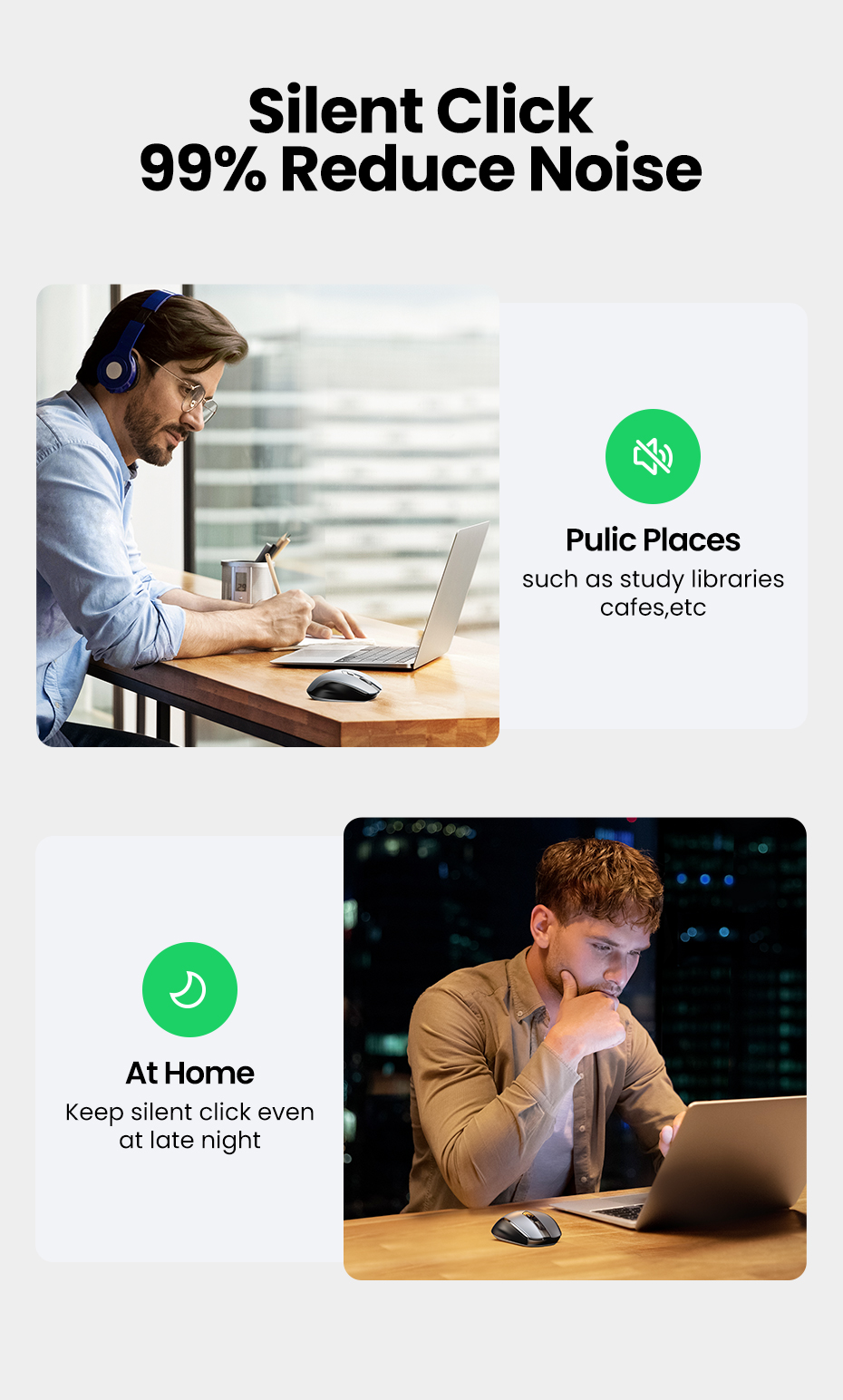 Ugreen Ergonomic Wireless Mouse 90545 MU006 - ido.lk