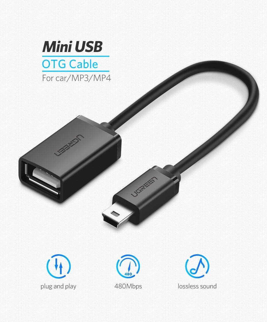 UGREEN Mini USB Male to USB Female OTG Cable 10383 - ido.lk