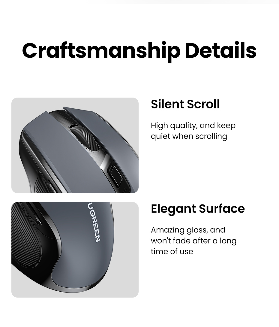 Ugreen Ergonomic Wireless Mouse 90545 MU006 - ido.lk