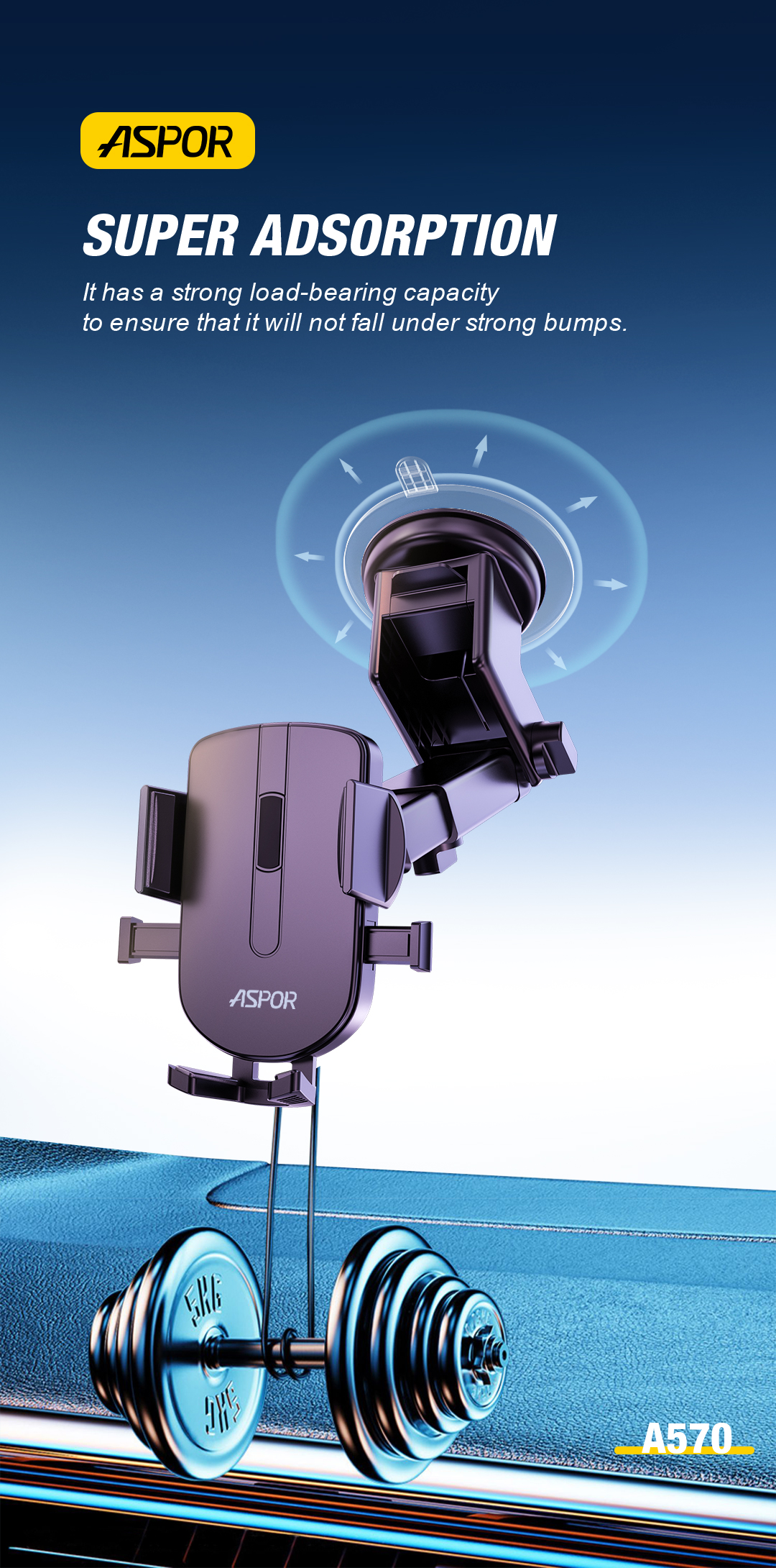 Aspor A570 Car Phone Holder Car Phone Bracket - ido.lk