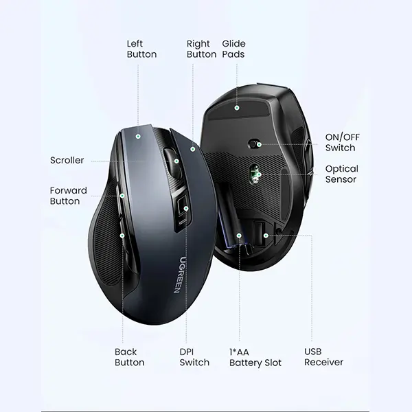 Ugreen Ergonomic Wireless Mouse 90545 MU006 - ido.lk