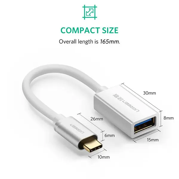 Ugreen USB Type C Male to USB 3.0 Female OTG Cable - ido.lk