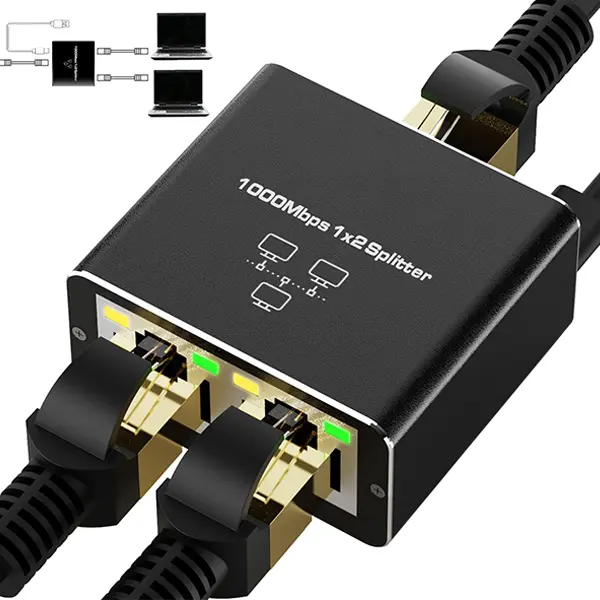 2 Port Gigabit Network Cable Splitter 1000Mbps - ido.lk