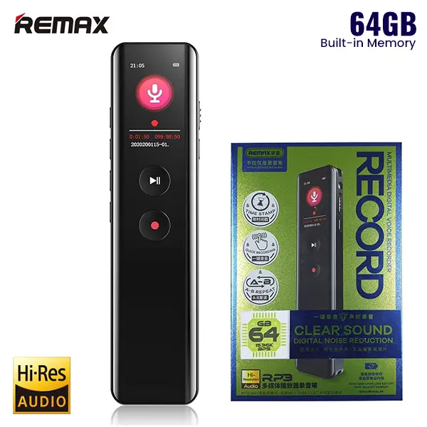 REMAX RP3 Voice Recorder 64GB Built-in Memory - ido.lk