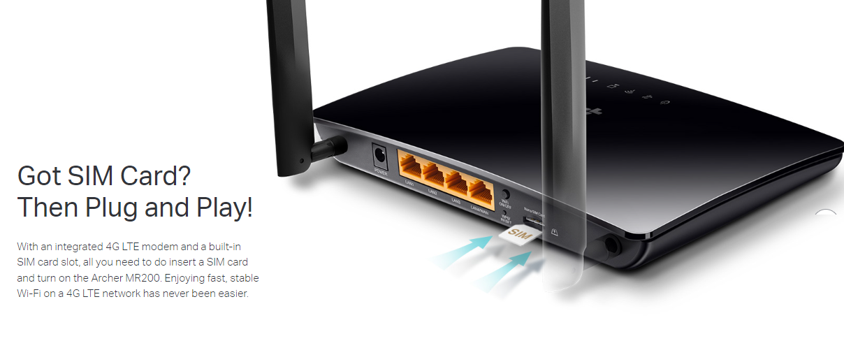 Tp-Link MR200 WiFi Dual Band 4G LTE Router AC750 Sri lanka - ido.lk