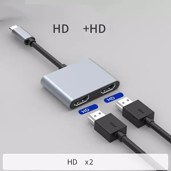 USB Type C to Dual HDMI Adapter USB 3.0 4K 60Hz - ido.lk