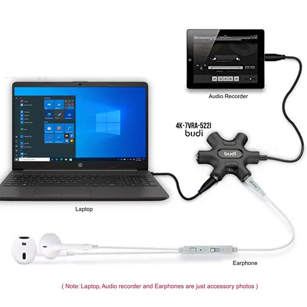 5 Port 3.5mm Aux Splitter - Music Sharing up to 5 Devices - ido.lk