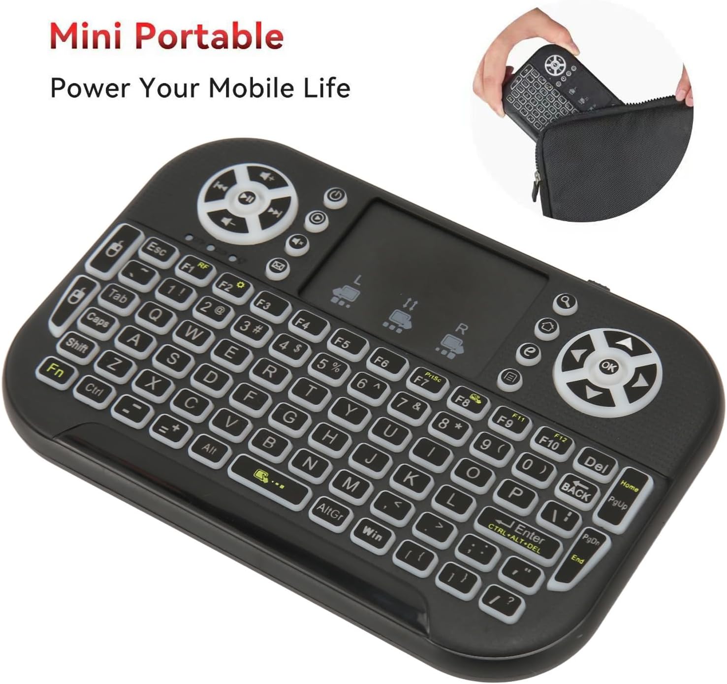 Mini Bluetooth Keyboard with Touchpad + 2.4GHz Backlit Keyboard - ido.lk