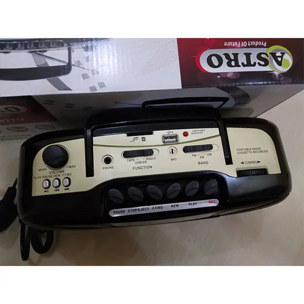 ASTRO AS-877U FM RADIO with USB/SD Card Cassette recorder - ido.lk