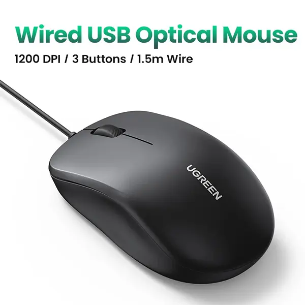 UGREEN USB Wired Mouse MU007 1200 DPI - ido.lk