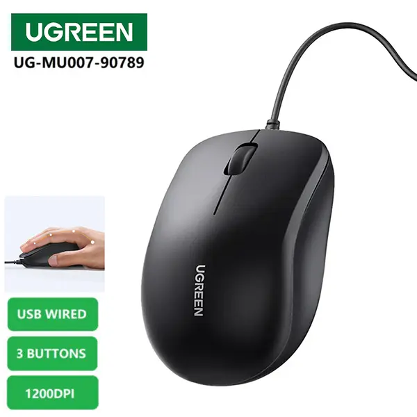 UGREEN USB Wired Mouse MU007 1200 DPI - ido.lk