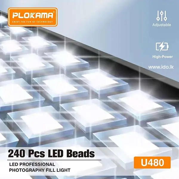 PLOKAMA U480 Rechargeable LED Fill Light 20W - ido.lk