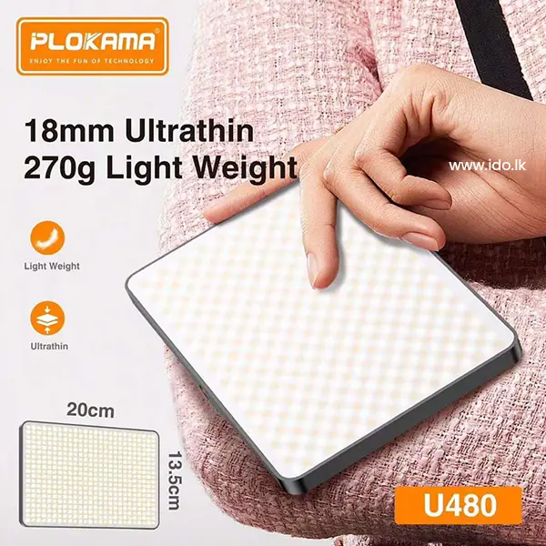 PLOKAMA U480 Rechargeable LED Fill Light 20W - ido.lk
