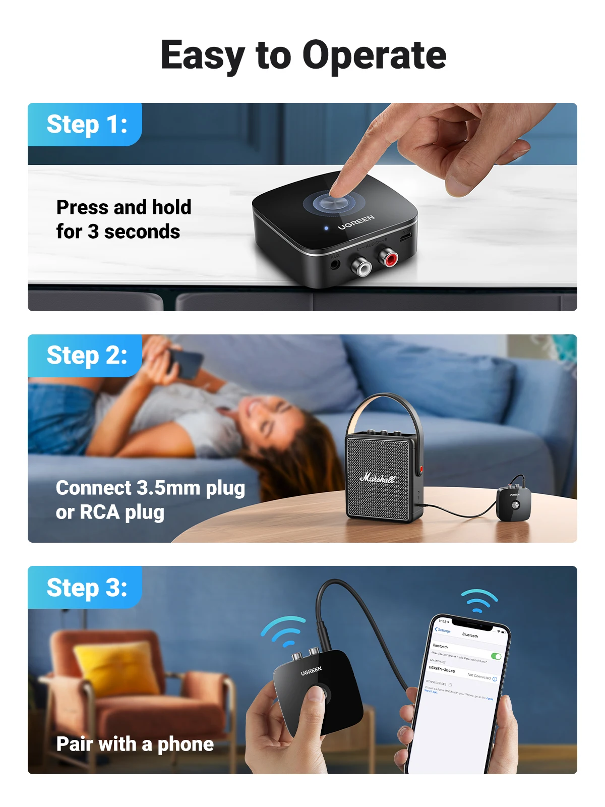 Ugreen Bluetooth 5.3 Receiver Adapter CM123 - ido.lk