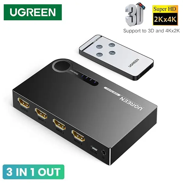 UGREEN HDMI Switch 3 IN 1 OUT HDMI Switcher - ido.lk