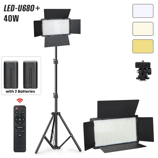 40W Portable LED Panel Photography Light LED-680 Pro - ido.lk