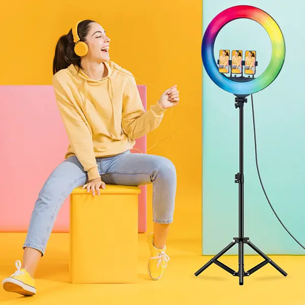 Plokama R45 Pro Soft LED RGB Ring light 17.5inch - ido.lk
