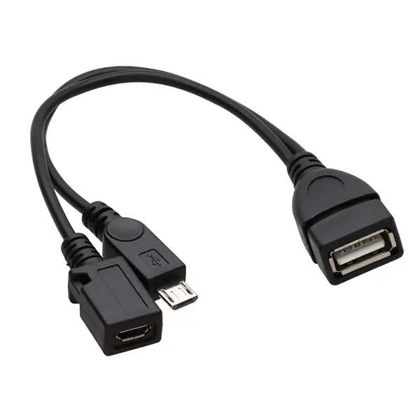 2 in 1 Micro Cable with USB Power Supply for TV Stick - ido.lk