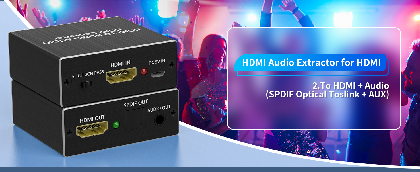 HDMI to HDMI Audio Extractor Optical and 3.5mm Stereo Audio - ido.lk