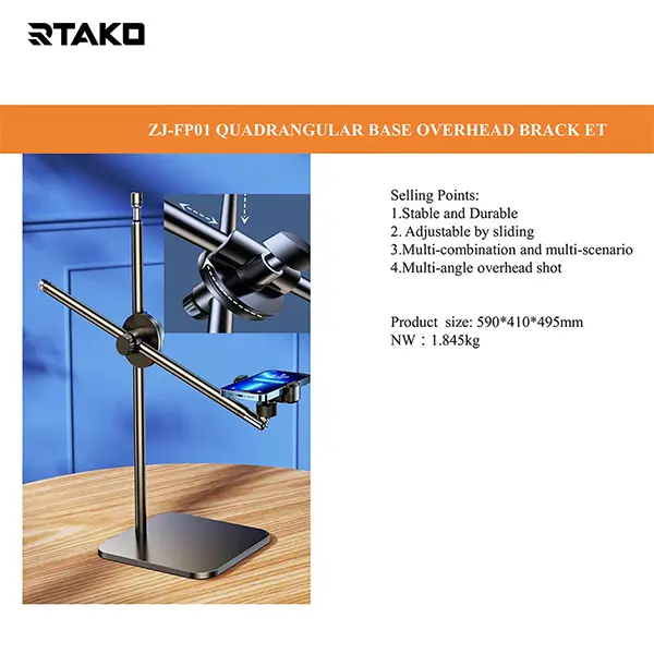 RTAKO ZJ-FP01 Overhead Phone Mount Stand Holder Bracket - ido.lk