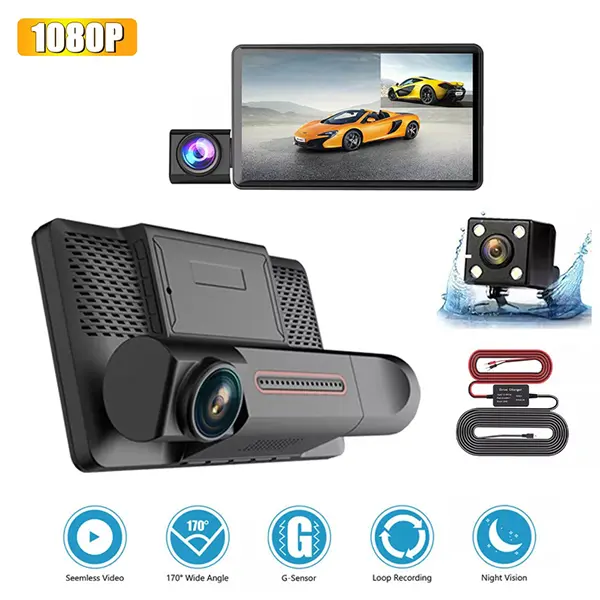 3 Lens Car Camera Full HD 1080P Car DVR - ido.lk