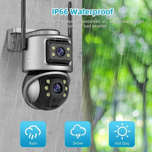 6MP Dual Lens WiFi Camera ICsee PTZ Outdoor CCTV - ido.lk