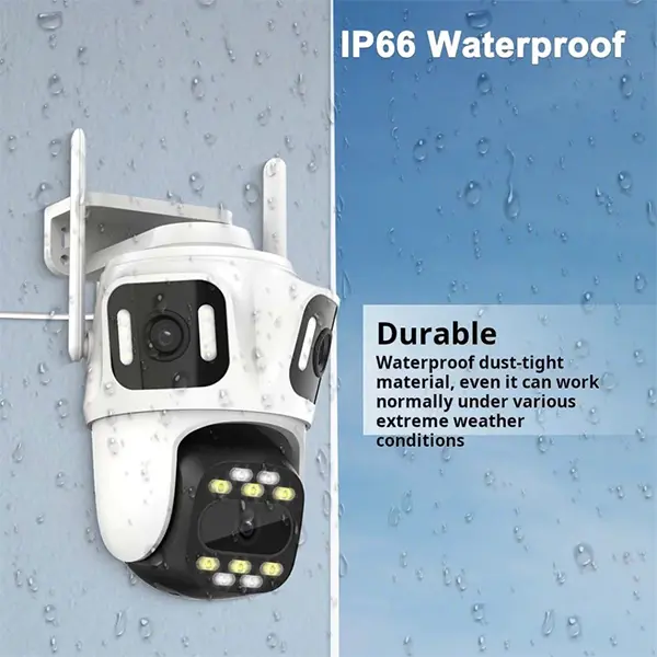 Three Lens WiFi Camera Outdoor PTZ Home Security Camera - ido.lk