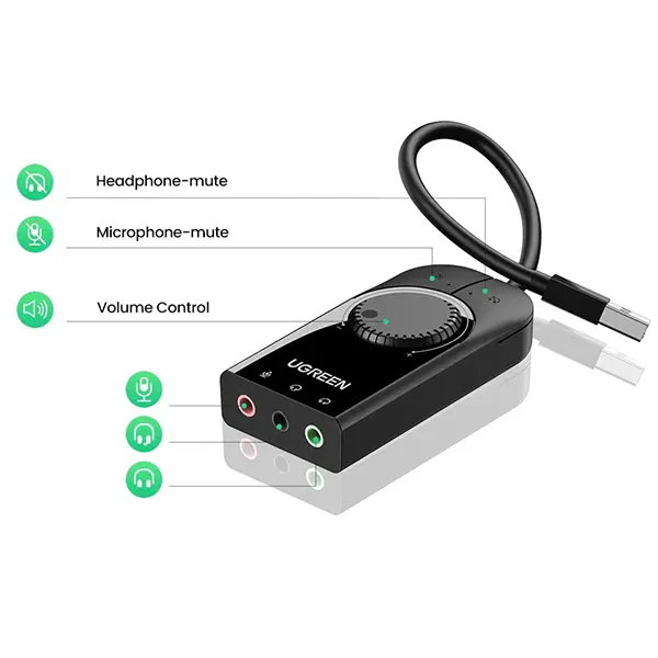 UGREEN USB External Stereo Sound Card Audio Adapter 40964 - ido.lk
