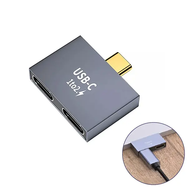 1 to 2 Type-C Splitter USB C Male to Dual USB C Female - ido.lk