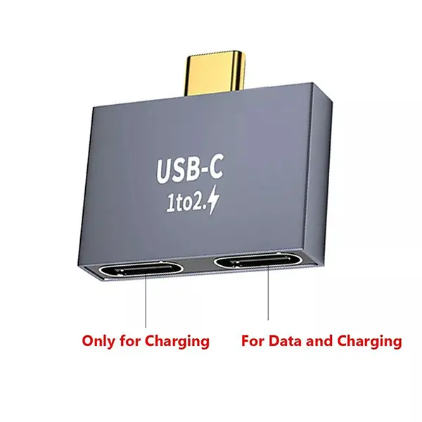 1 to 2 Type-C Splitter USB C Male to Dual USB C Female - ido.lk
