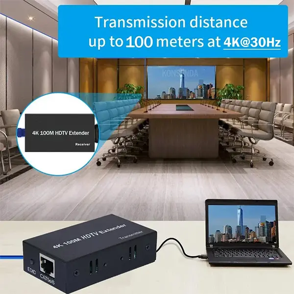 100M HDMI Extender 4K Over Single Cat6 Cable with EDID - ido.lk