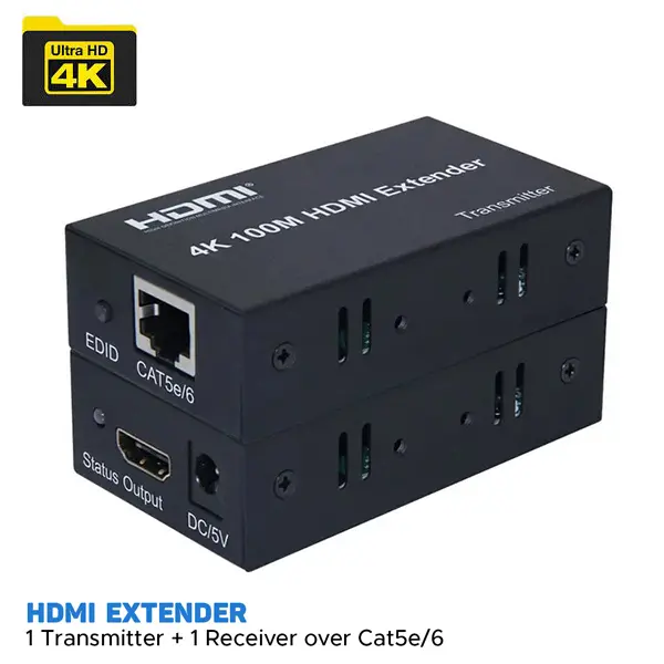 100M HDMI Extender 4K Over Single Cat6 Cable with EDID - ido.lk