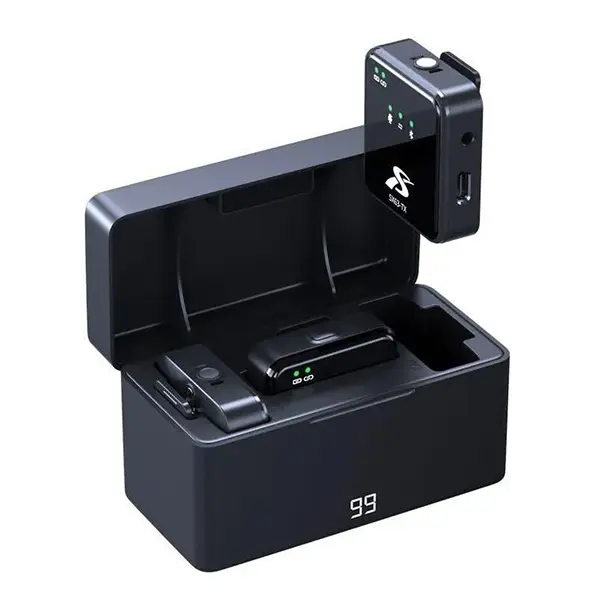 SX63 Wireless Clip Microphone with Charging Case - ido.lk