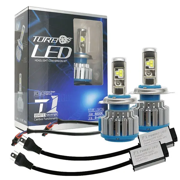 TURBO LED Headlight T1 H4 6000K Car LED Headlight - ido.lk