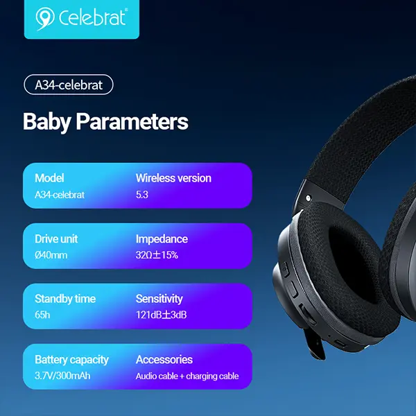 Celebrat A34 Bluetooth Wireless Headphone - ido.lk