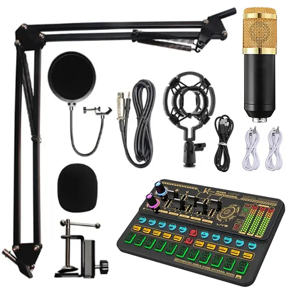 K500 Sound Card With Condenser Mic - ido.lk