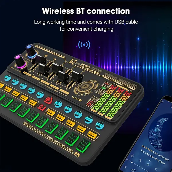 K500 Sound Card With Condenser Mic - ido.lk