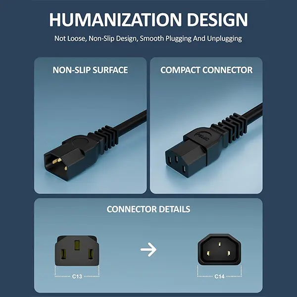 Computer Power Cable Male to Female IEC C14 to IEC C13 PDU - ido.lk