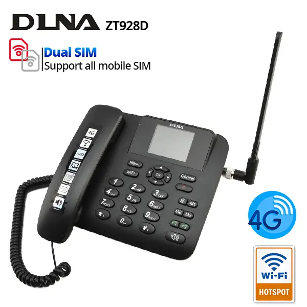 DLNA ZT928D 4G Dual SIM Landphone with WiFi - ido.lk